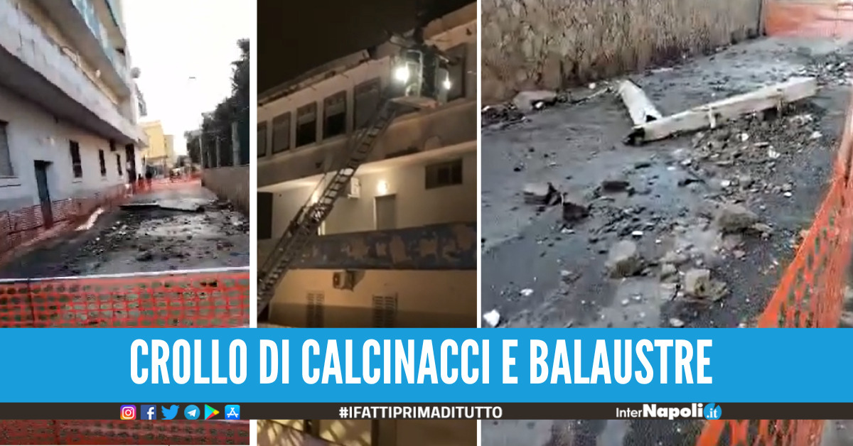 Paura a Giugliano, crollo di calcinacci e vetture danneggiate in via ...