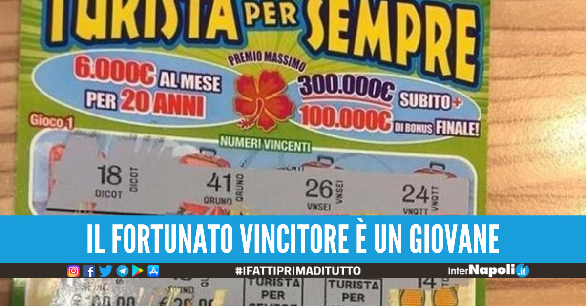 Napoli, gratta un "Turista per Sempre" e vince 2 milioni di euro