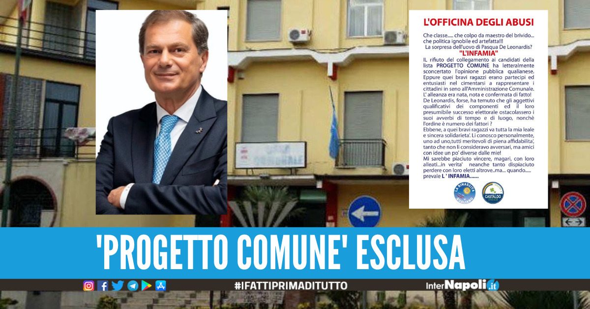 Elezioni a Qualiano, bufera per l'esclusione della lista 'Progetto Comune'. Di Domenico ...