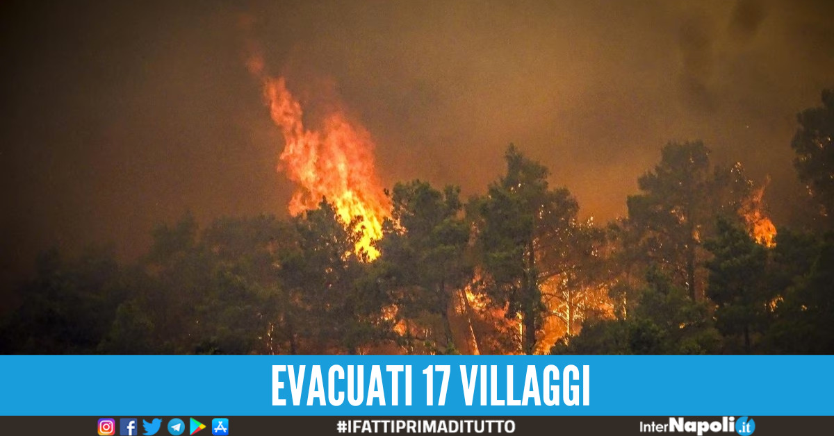 Le isole della Grecia in ginocchio per gli incendi, migliaia di ...