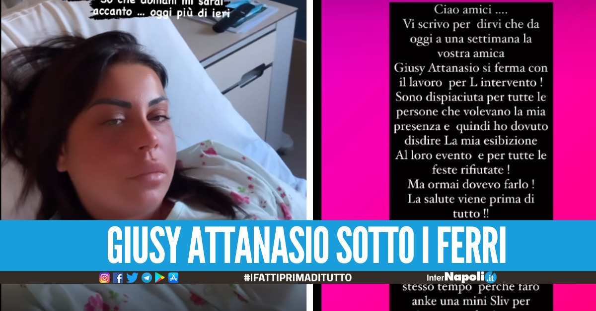 Giusy Attanasio operata allo stomaco: Giusy Attanasio operata allo stomaco: