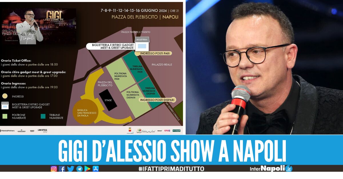 Gigi d'Alessio, 8 concerti show a piazza del Plebiscito: tutti gli ospiti e le informazioni utili