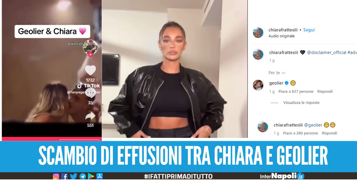 Geolier e Chiara Frattesi non si nascondono più, scambio di baci su ...