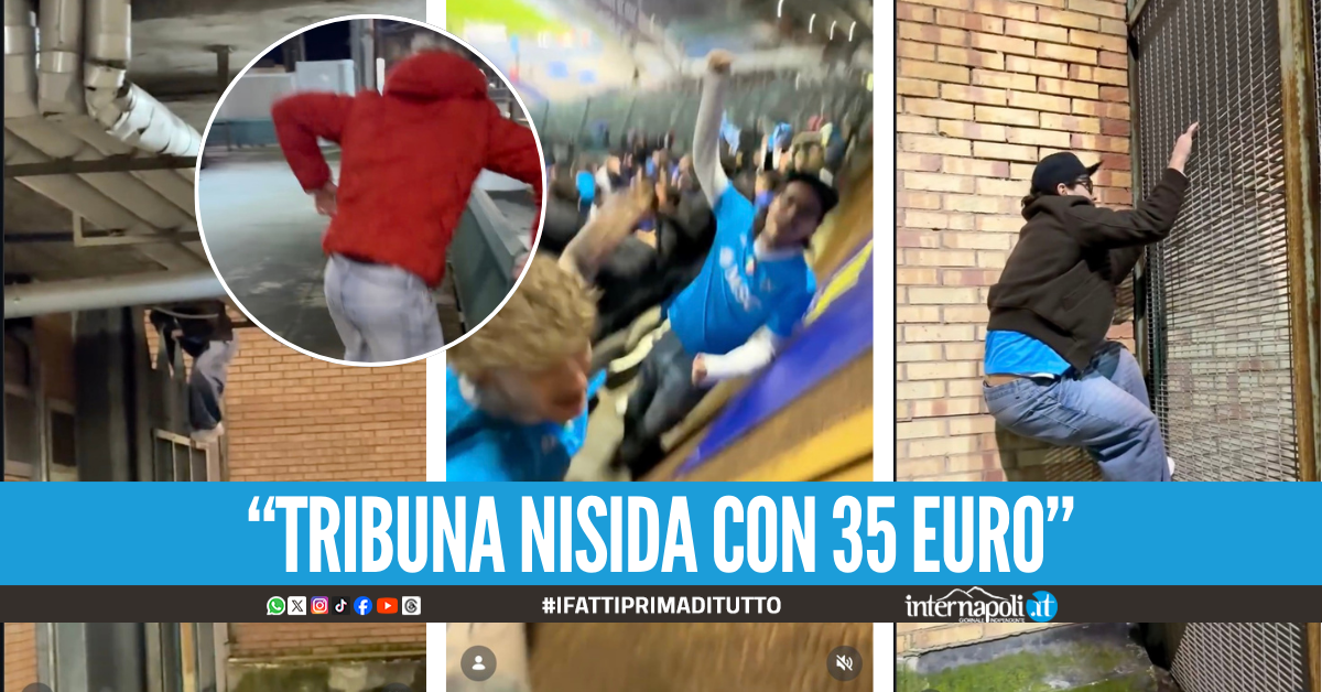 Scavalcano dalla Curva B Inferiore alla Tribuna Nisida: il video è virale